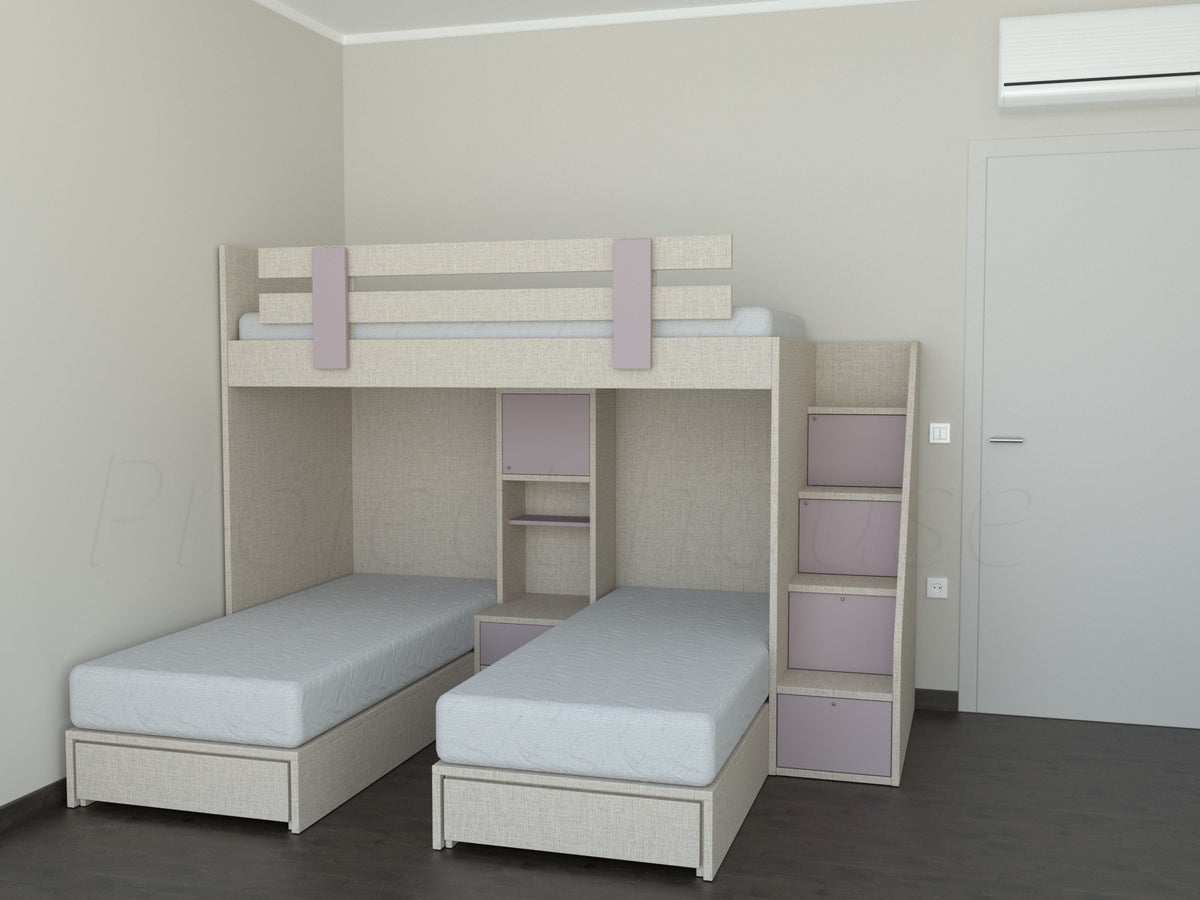 #271 - Κουκέτα με 3 σταθερά κρεβάτια – Project house